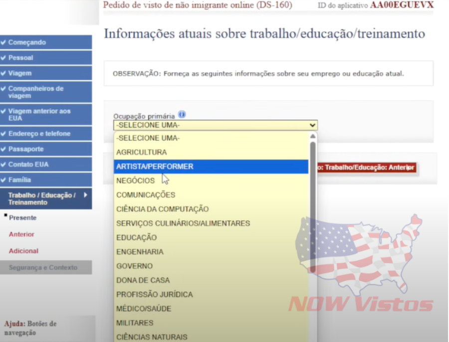 DS-160 Parte 10: Profissão e Estudos - O Que o Consulado Espera Ver? (Present Work / Education info)